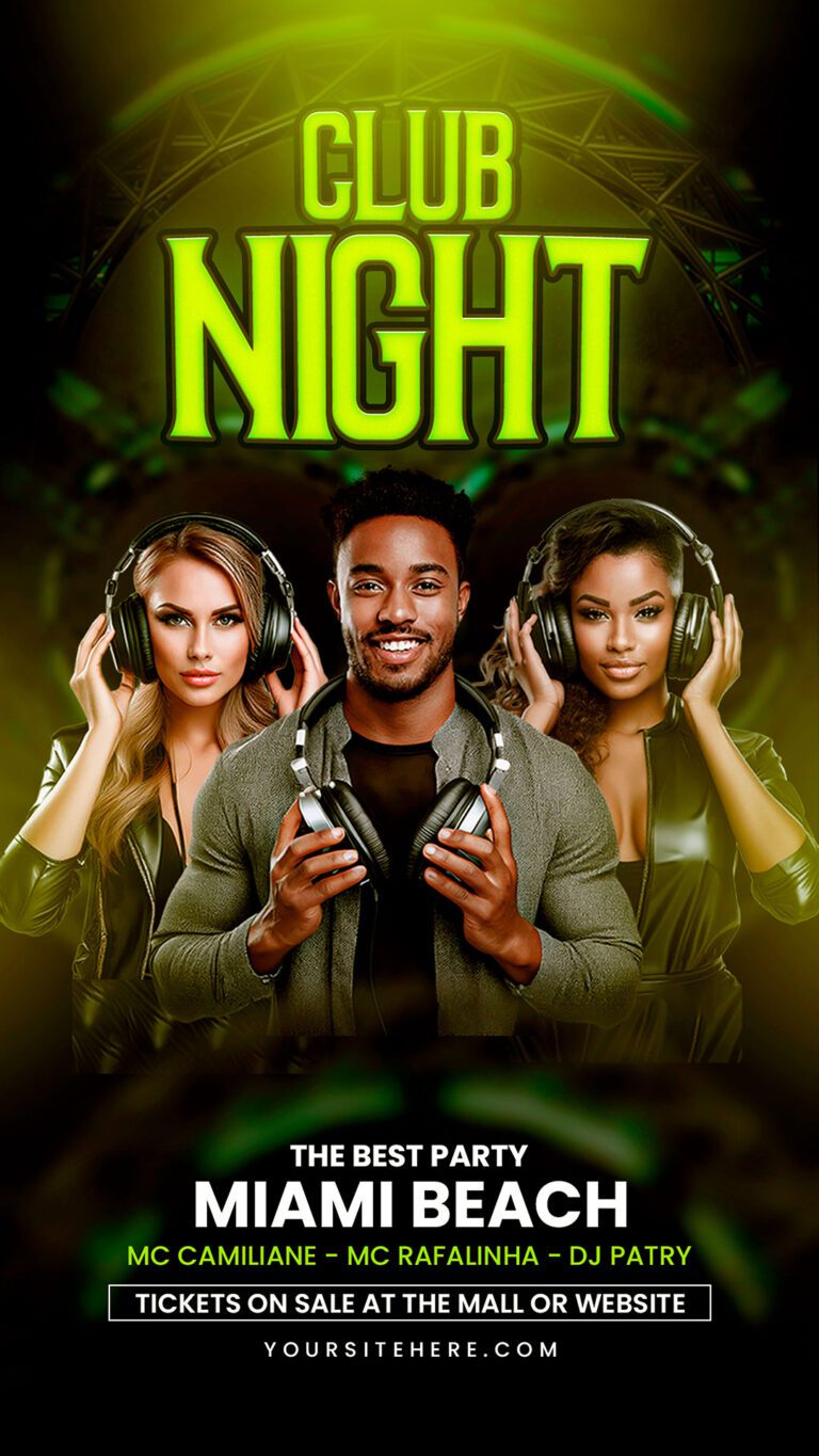 FREE PSD - Editable PSD Night Club Template 3D Design Editable In ...